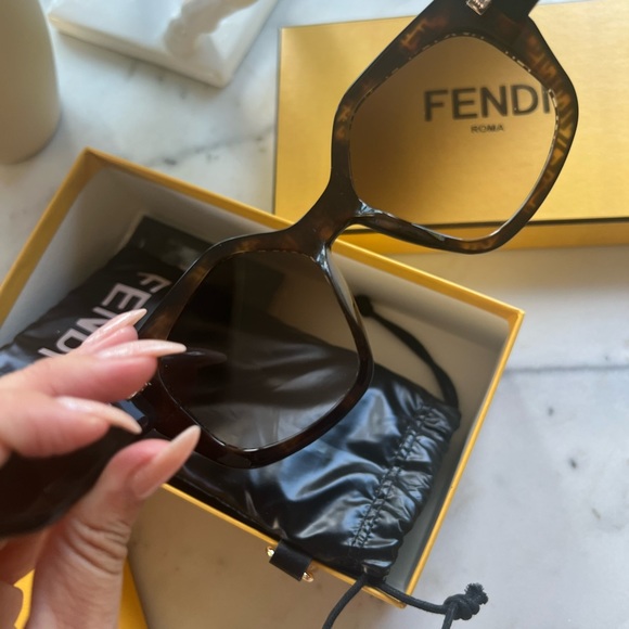 Fendi | Accessories | Fendi Geometric Square Acetate Sunglasses | Poshmark